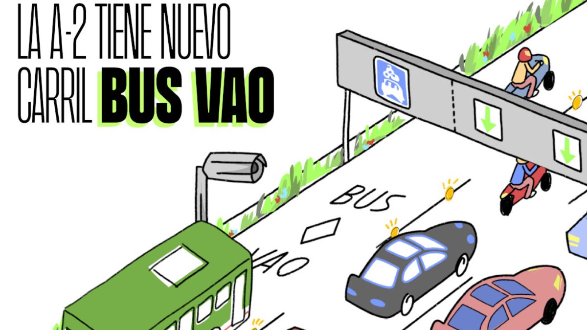 Así funcionará el nuevo carril Bus-VAO de la A-2 desde 2026